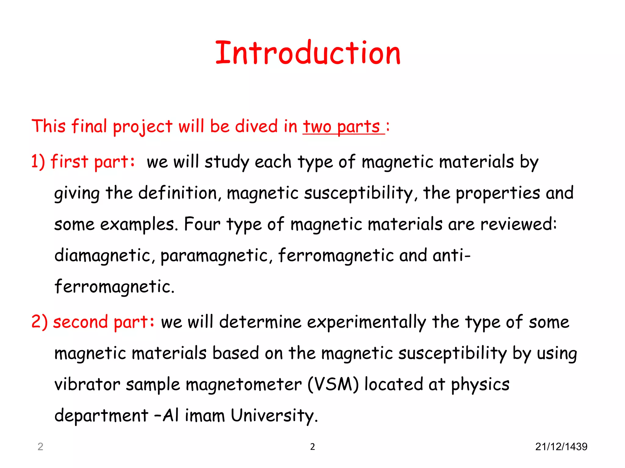 Magnetic susceptibility of magnetic materials | PPTX