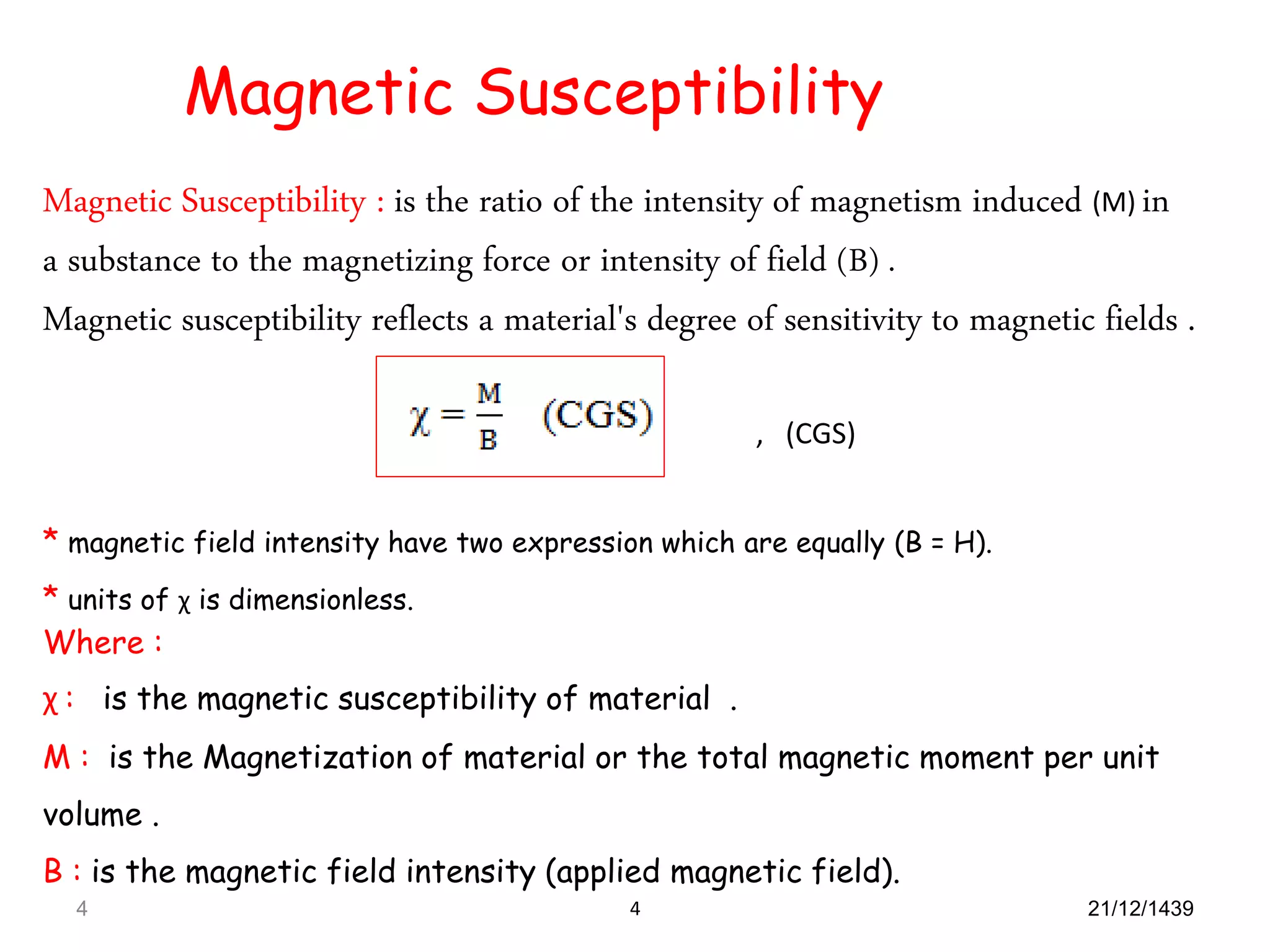 Magnetic susceptibility of magnetic materials | PPTX