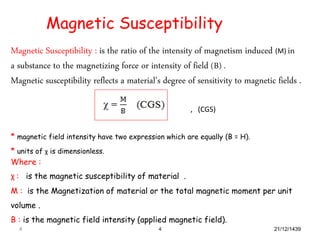 Magnetic susceptibility of magnetic materials | PPTX | Physics | Science