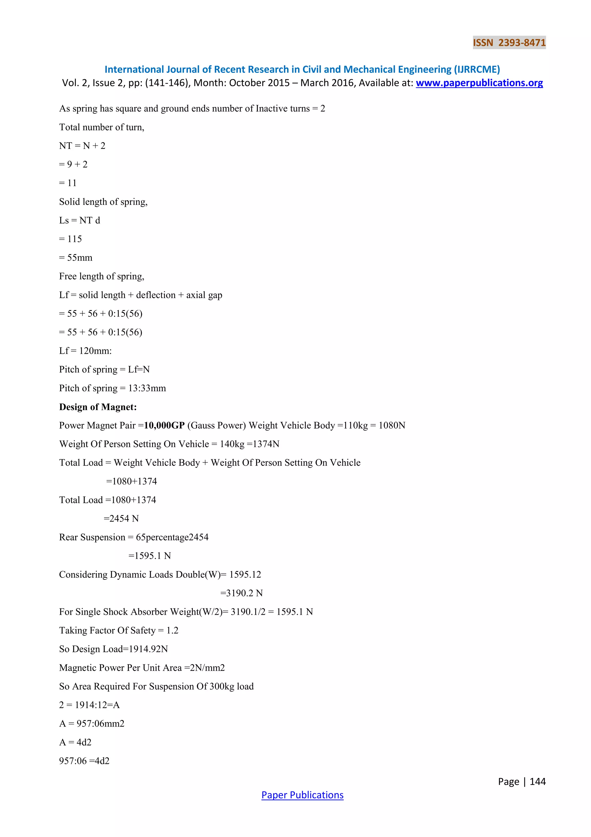 Magnetic Suspension System for Two Wheeler | PDF