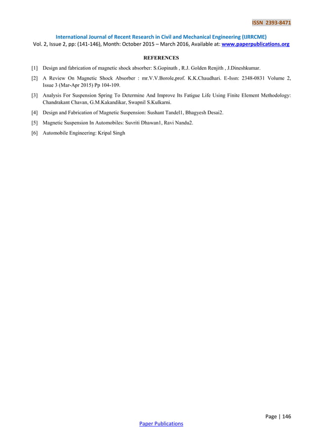 Magnetic Suspension System for Two Wheeler | PDF | Auto Safety ...