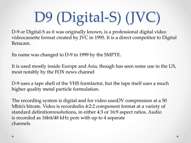 Magnetic tape and recording formats | PPTX