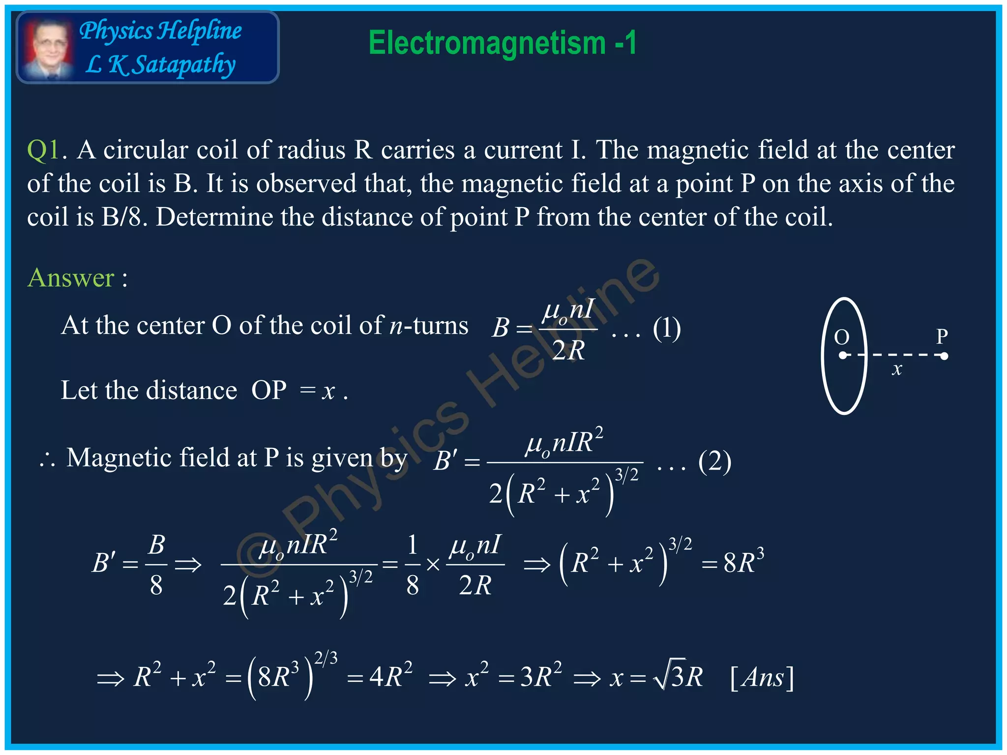 QA Electromagnetism-1/ Magnetic Field & Lorentz force | PPTX