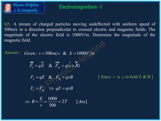 QA Electromagnetism-1/ Magnetic Field & Lorentz force | PPTX | Physics | Science