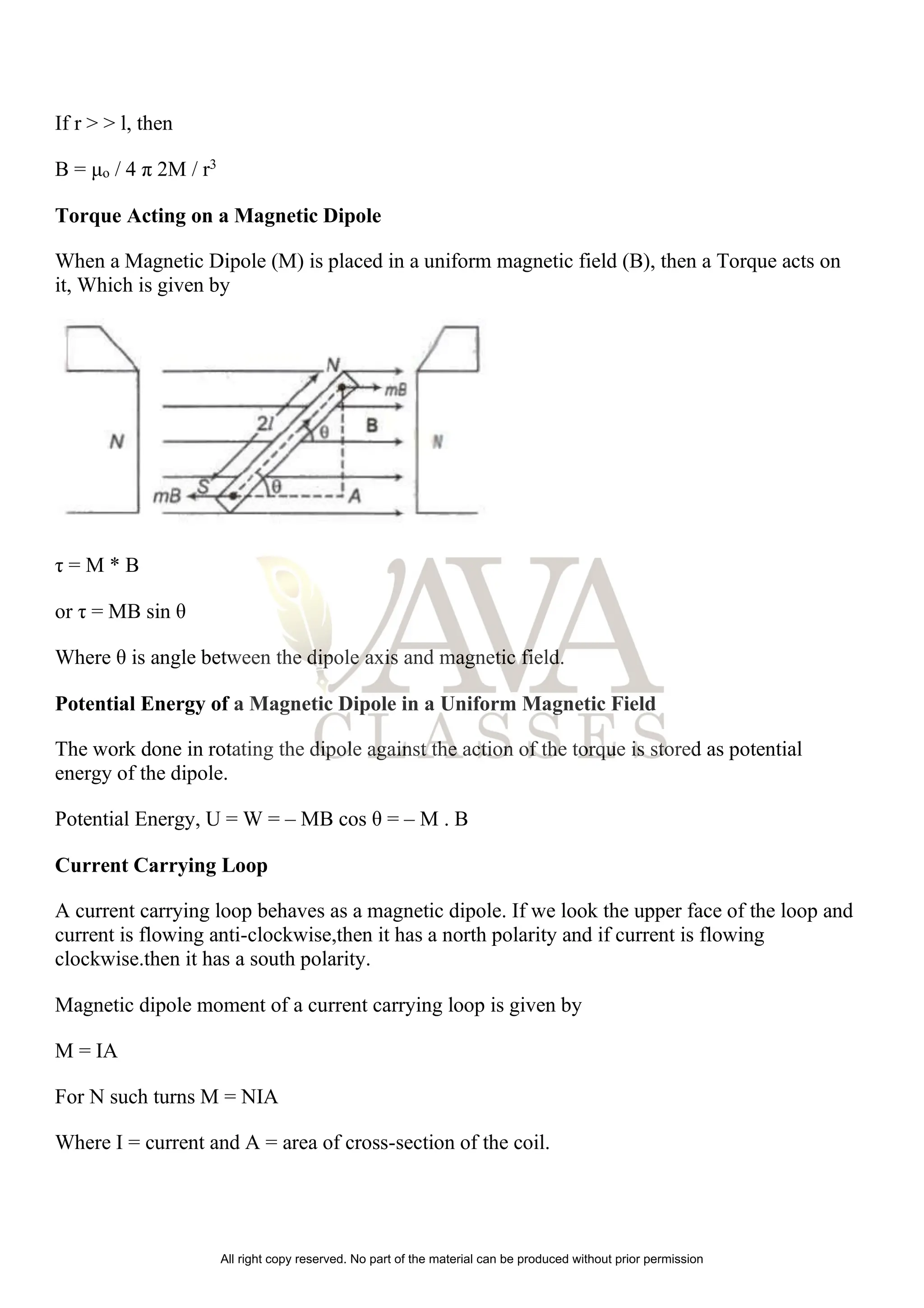 magnetism and matter class 12 ncert pdf study material | PDF