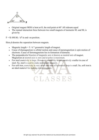 magnetism and matter class 12 ncert pdf study material | PDF