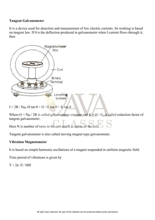 magnetism and matter class 12 ncert pdf study material | PDF