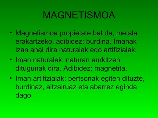 Magnetismoa | PPT