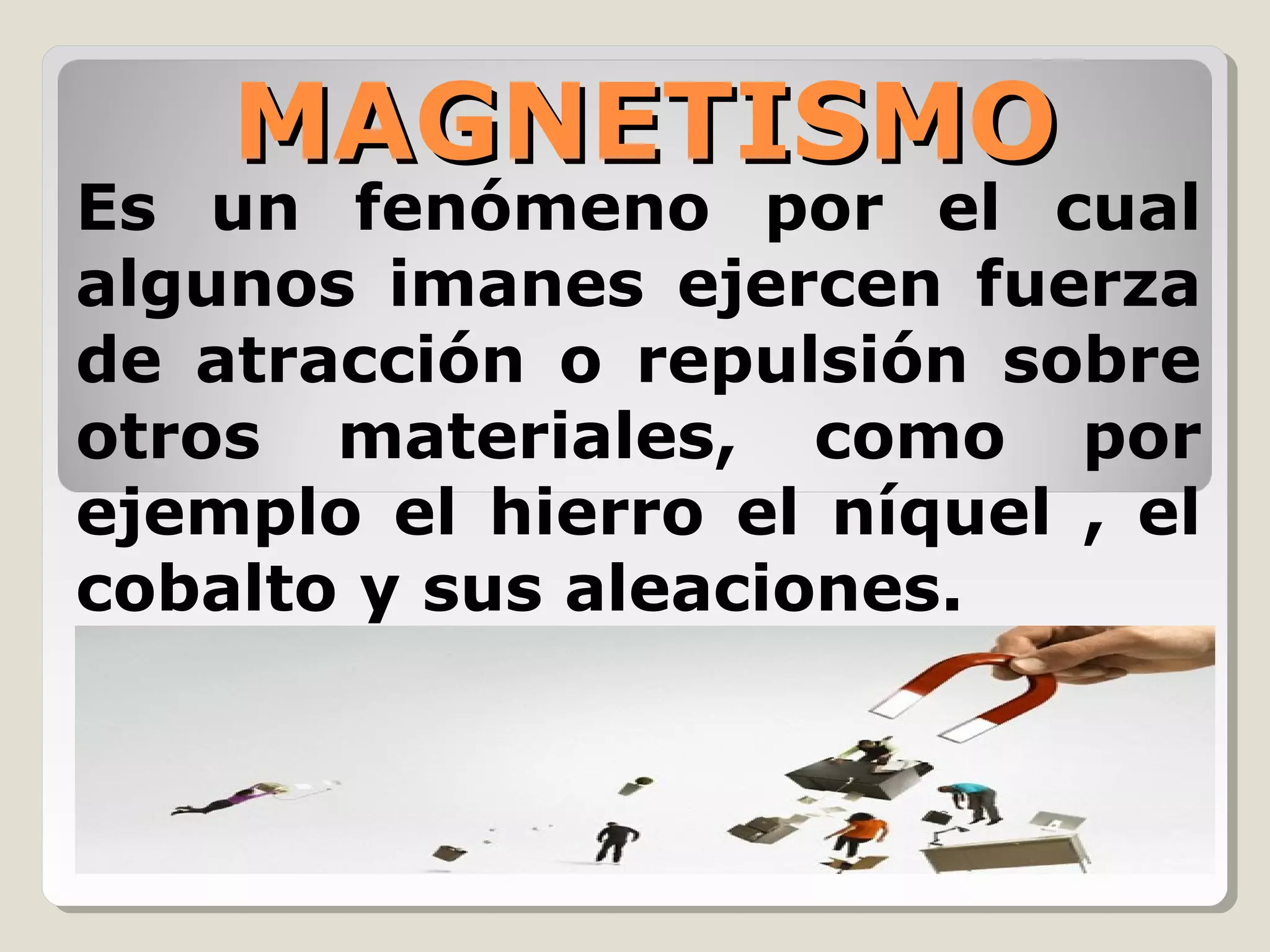 MAGNETISMO Y PROPIEDADES DE LOS IMANES. Lic Javier Cucaita | PPT
