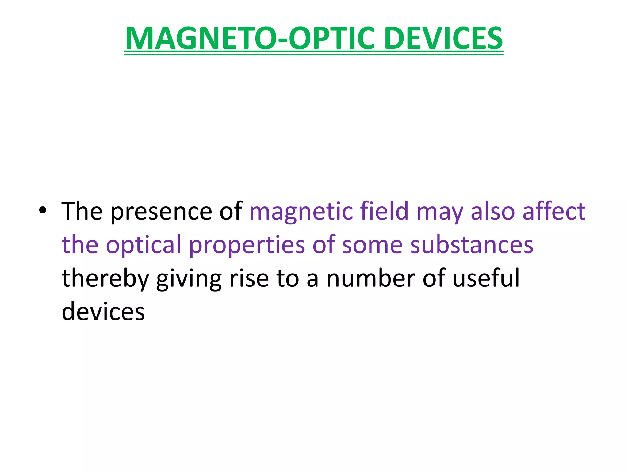 Magneto optic devices | PDF