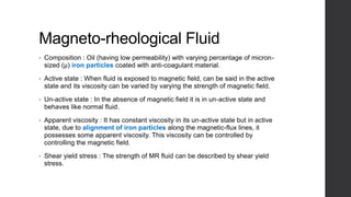 Magneto rheological dampers | PPTX