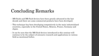 Magneto rheological dampers | PPTX