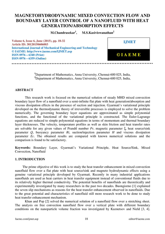 Magnetohydrodynamic mixed convection flow and boundary layer control of a nanofluid with heat ...