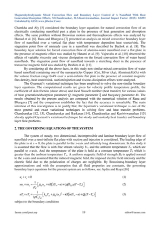 Magnetohydrodynamic mixed convection flow and boundary layer control of a nanofluid with heat ...
