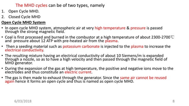 Magnetohydrodynamic power generation | PPTX | Power and Energy Industry ...