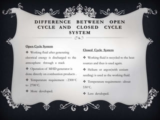 Magneto hydrodynamic power generation (mhd) | PPTX