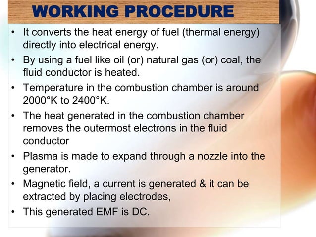 Magneto hydrodynamics power generation | PPTX | Power and Energy Industry | Industries