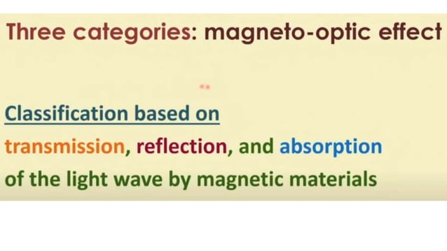 Magneto optic effect | PPTX