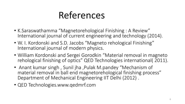 Magneto rheological finishing (mrf) | PPTX