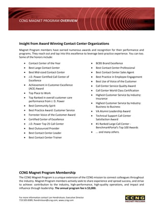 Magnet Program Overview | PDF