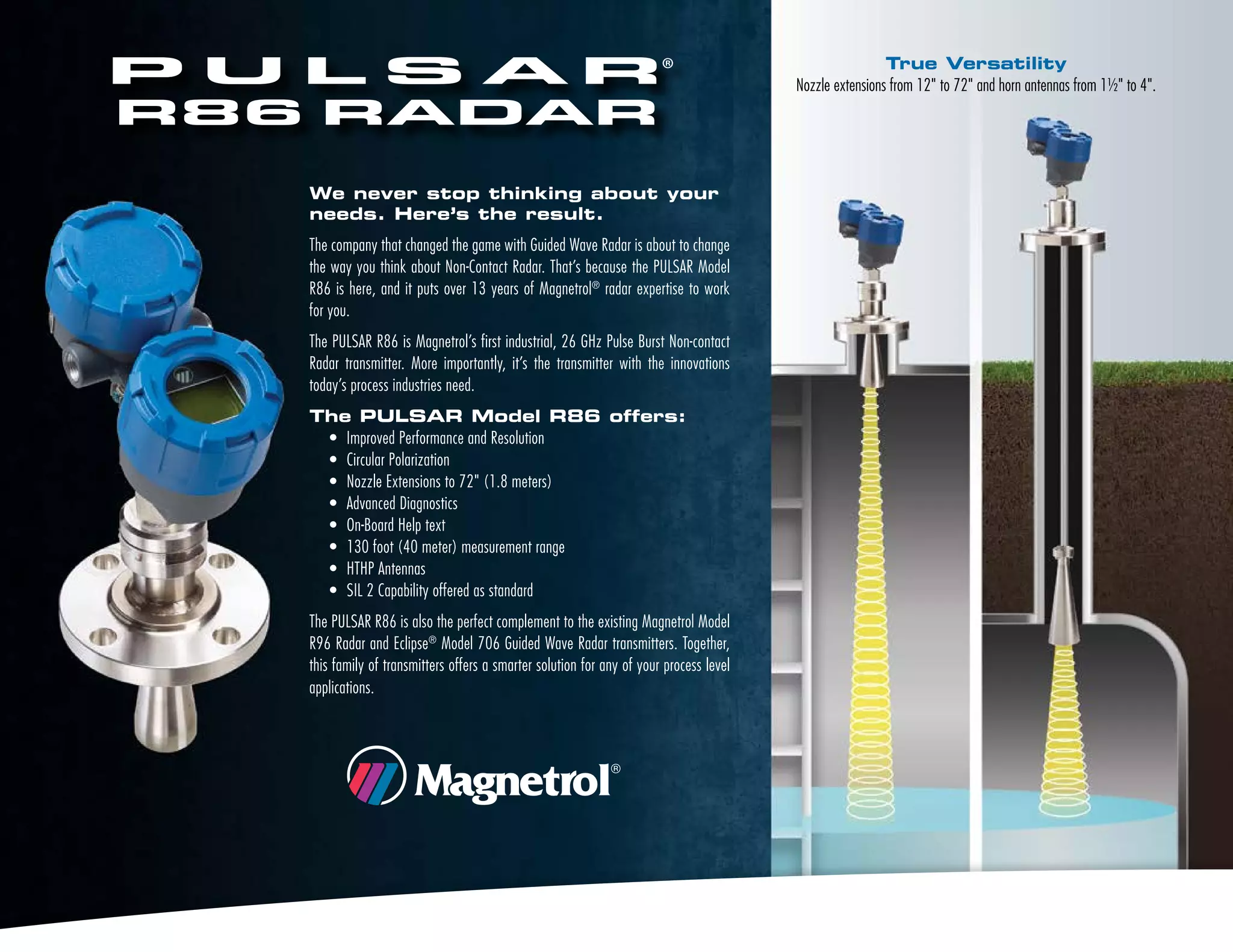 Magnetrol Non-Contact Radar Level Transmitter Pulsar R86 | PPT