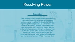 Magnification and resolution of microscope | PPTX