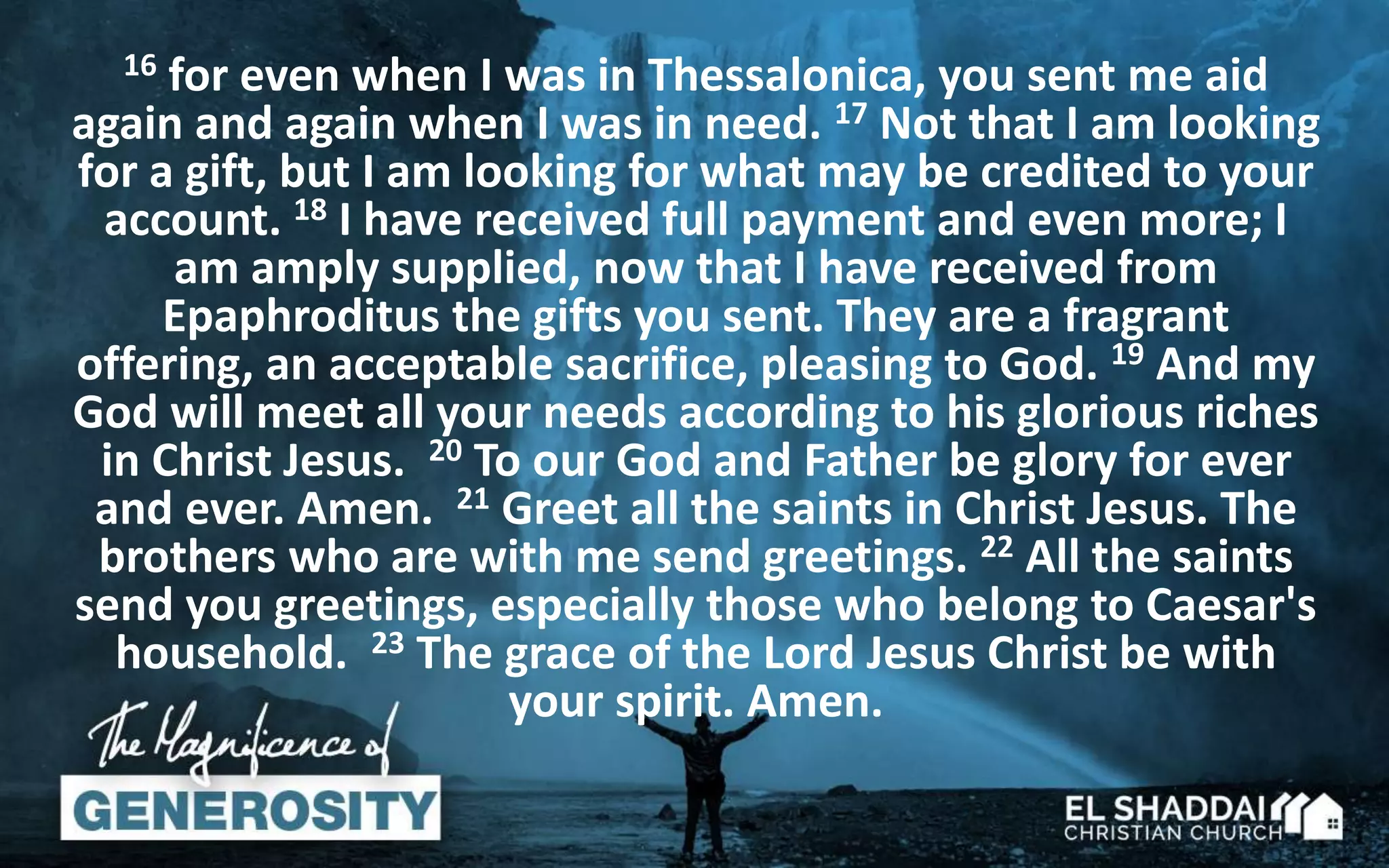 Magnificence of Generosity | PPT