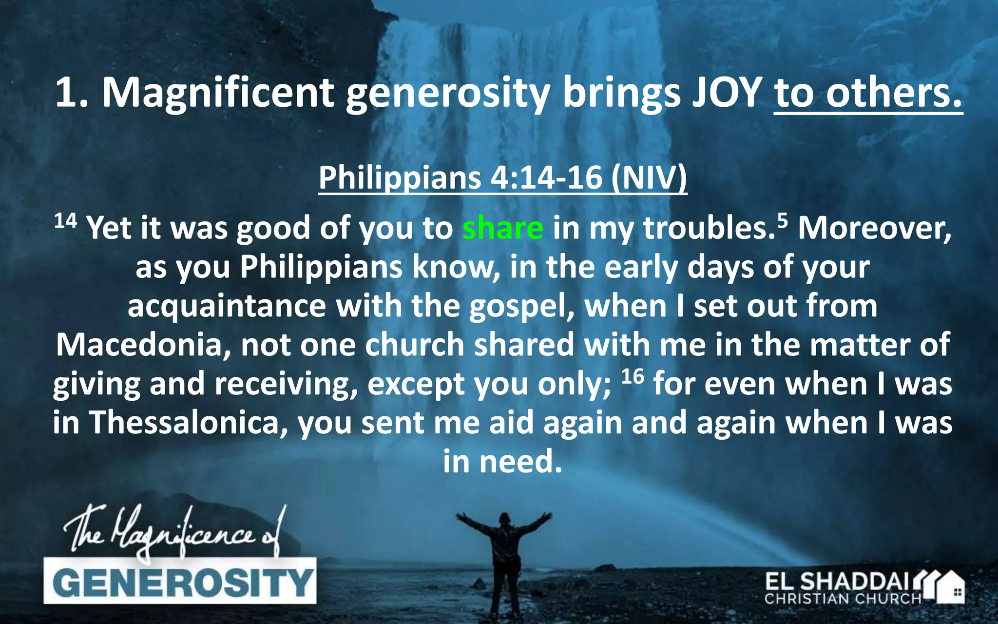 Magnificence of Generosity | PPT