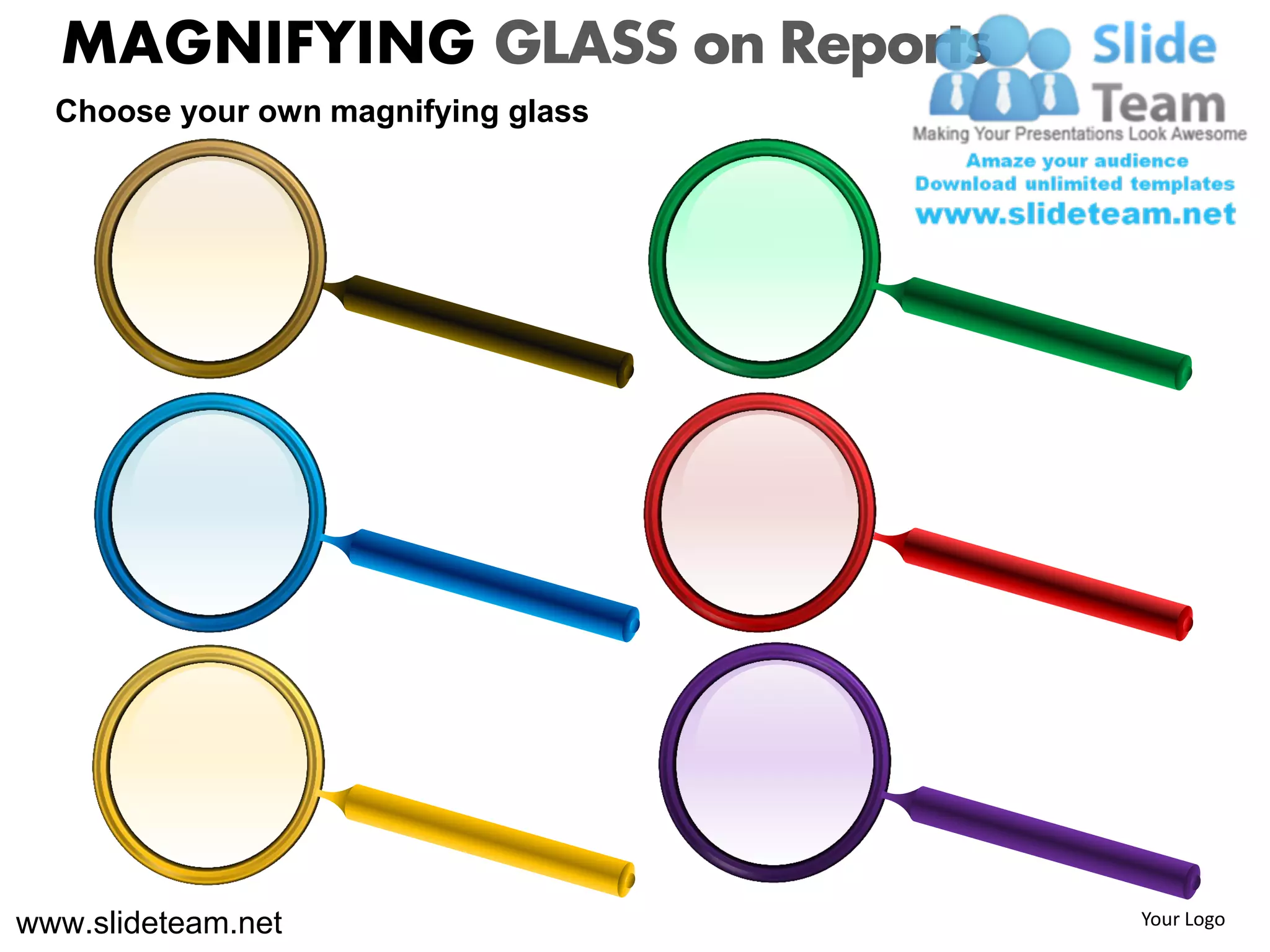Magnifying glass on reports powerpoint ppt slides. | PDF