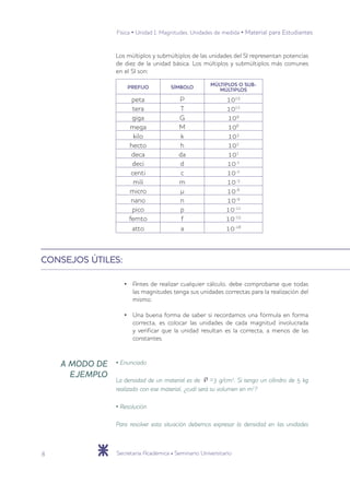 Magnitudes y unidades físicas. Ejercicios | PDF