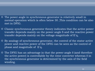 Magnitude and frequency control of grid connected doubly fed IG based ...