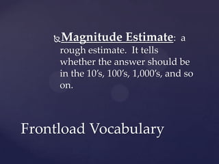 Magnitude estimates | PPTX