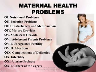 MAGNITUDE OF MATERNAL AND CHILD HEALTH PROBLEMS /FACTORS INFLUENCING ...