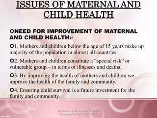 MAGNITUDE OF MATERNAL AND CHILD HEALTH PROBLEMS /FACTORS INFLUENCING ...