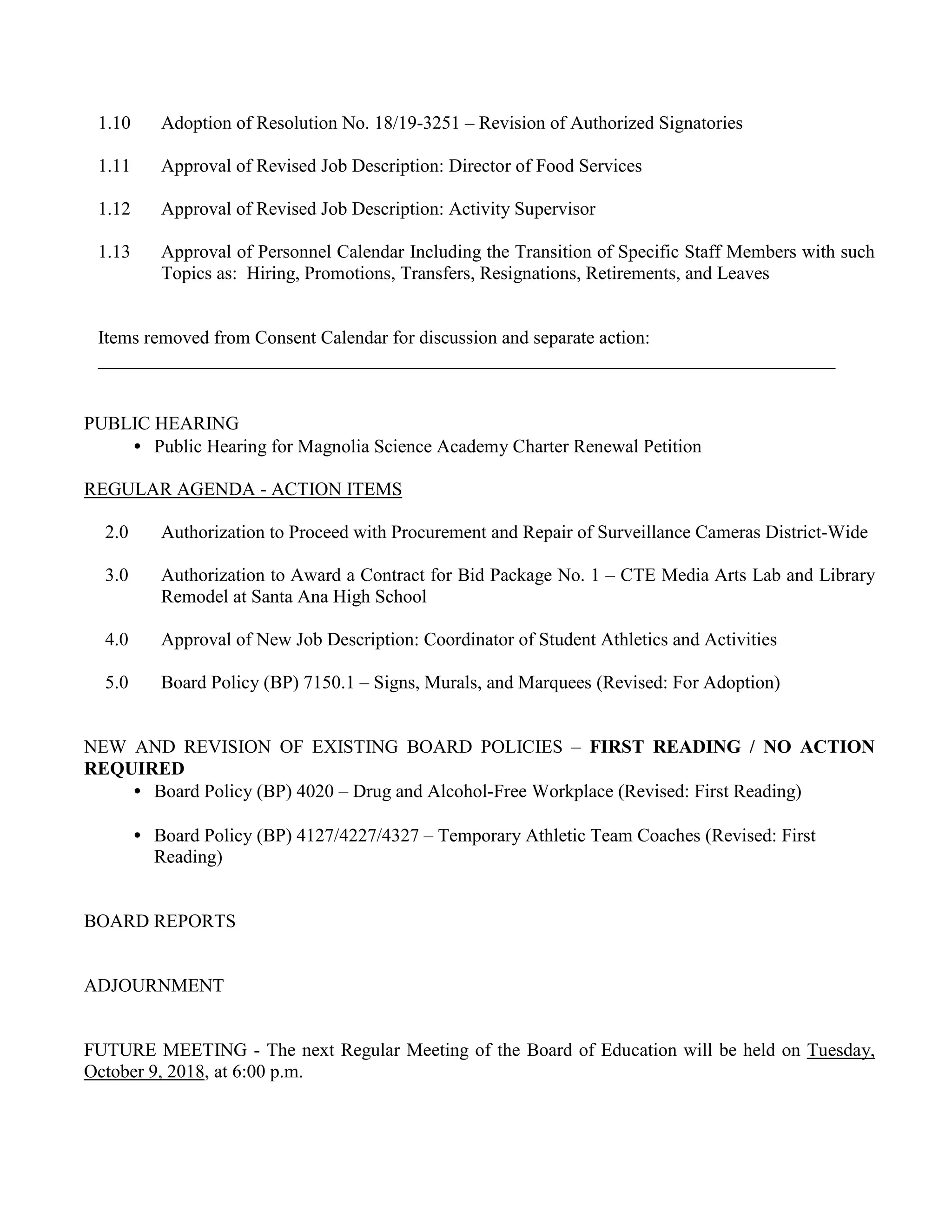 Magnolia Science Academy Renewal 10/9 Reauthorization, Rename # ...