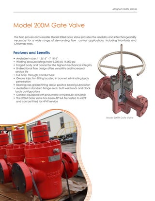 Magnum Gate Valve with Electric Gear Actuator - WOM Group | PDF