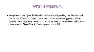 Openstack Magnum: Container-as-a-Service | PPTX | Cloud Computing | Internet
