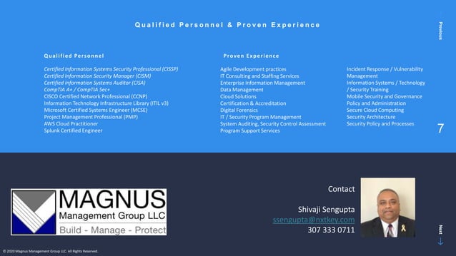Magnus Management Group Capability Presentation 2020 | PPT