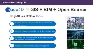 Introduction to mago3D: A web based GeoBIM platform on top of FOSS4G | PDF