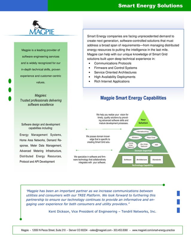 Magpie Smart Energy Brochure | PDF | Computing | Technology & Computing
