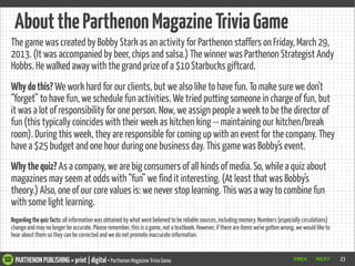 Parthenon Magazine Trivia Game | PPT