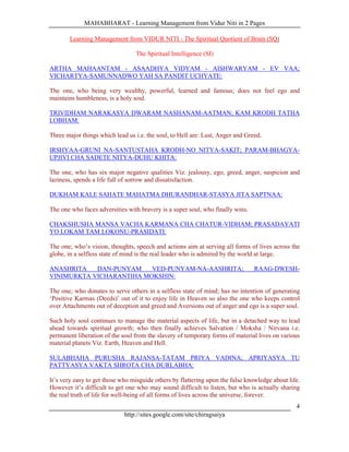 Mahabharat learning managementfromvidurnitiin2pages | PDF