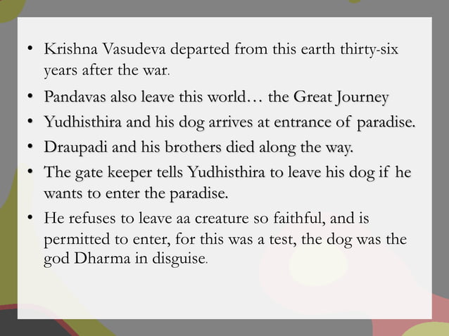 Mahabharata Summary | PPTX | Hinduism | Religion & Spirituality