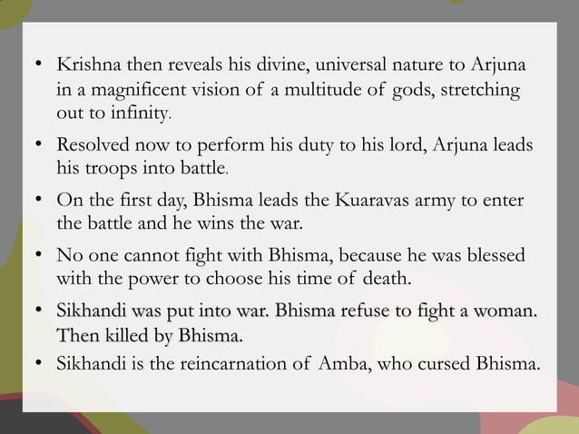 Mahabharata Summary | PPTX | Hinduism | Religion & Spirituality