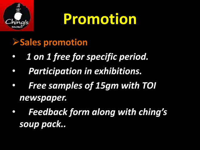 Marketing presentation(ching's soups) | PPT
