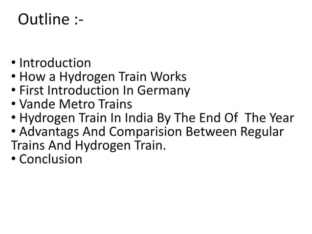 Hydrogen train.pptx | Rail Travel | Travel Type