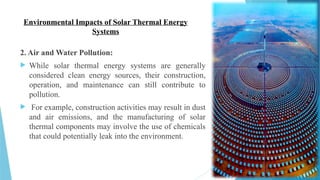 ENVIRONMENTAL IMPACT ASSESSMENT EIA OF SOLAR THERMAL ENERGY | PPTX
