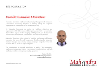 Hospitality Management & Restaurant Consultancy | PPTX