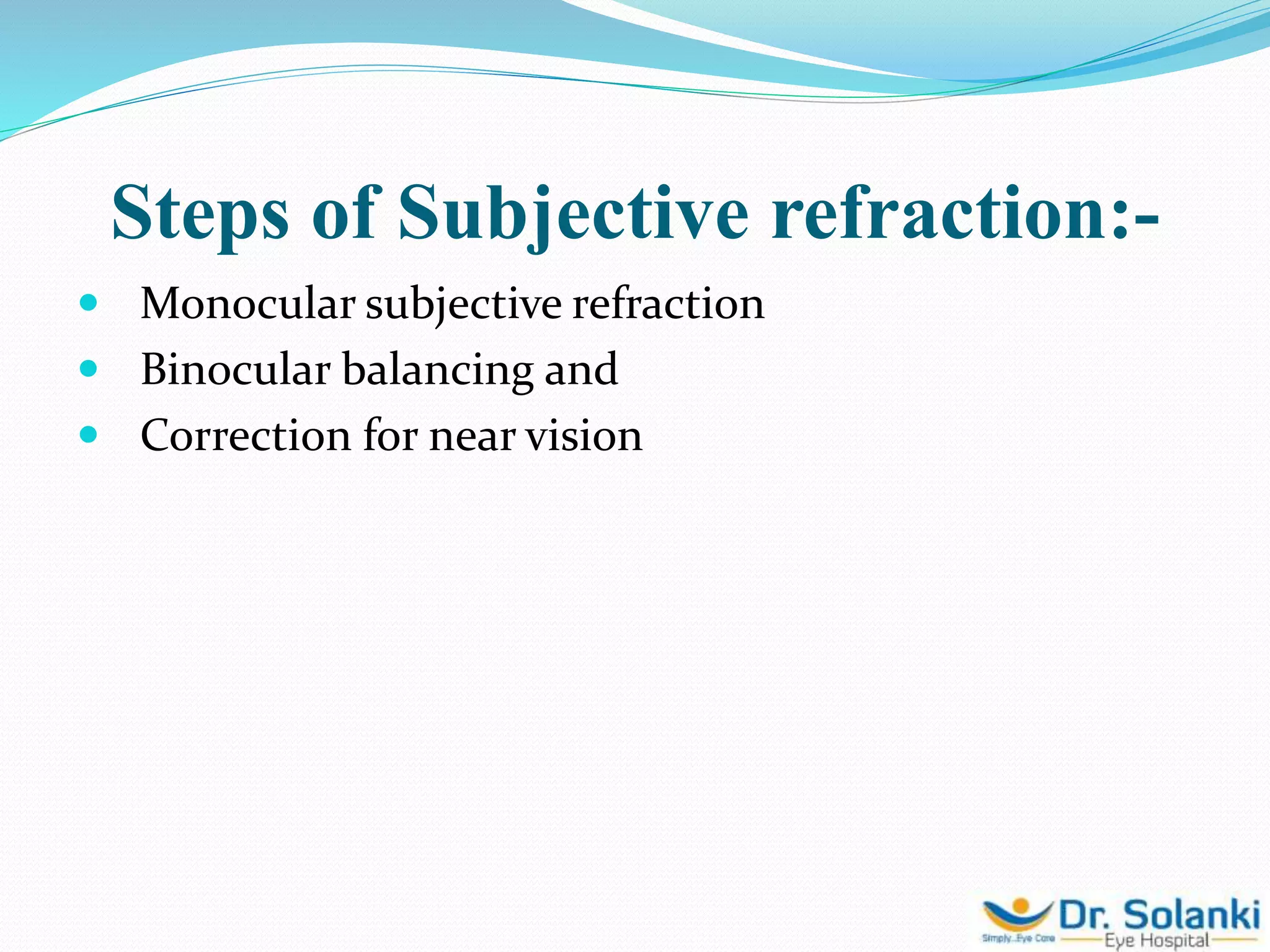 subjective verification of refraction | PPT