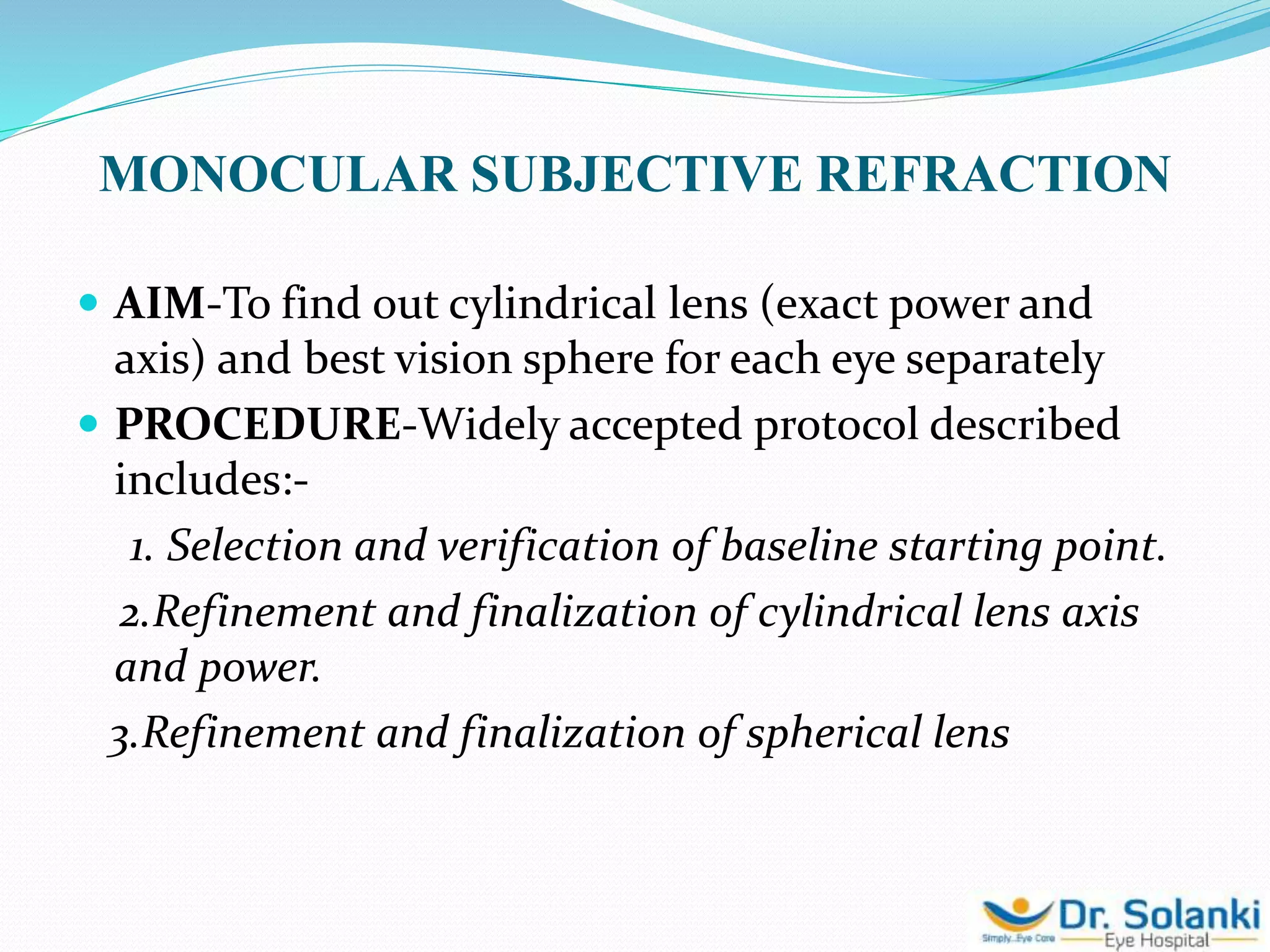 subjective verification of refraction | PPT
